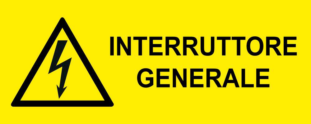 INTERRUTTORE GENERALE - CARTELLO SEGNALETICO UNI ISO 7010 in Adesivo R ...