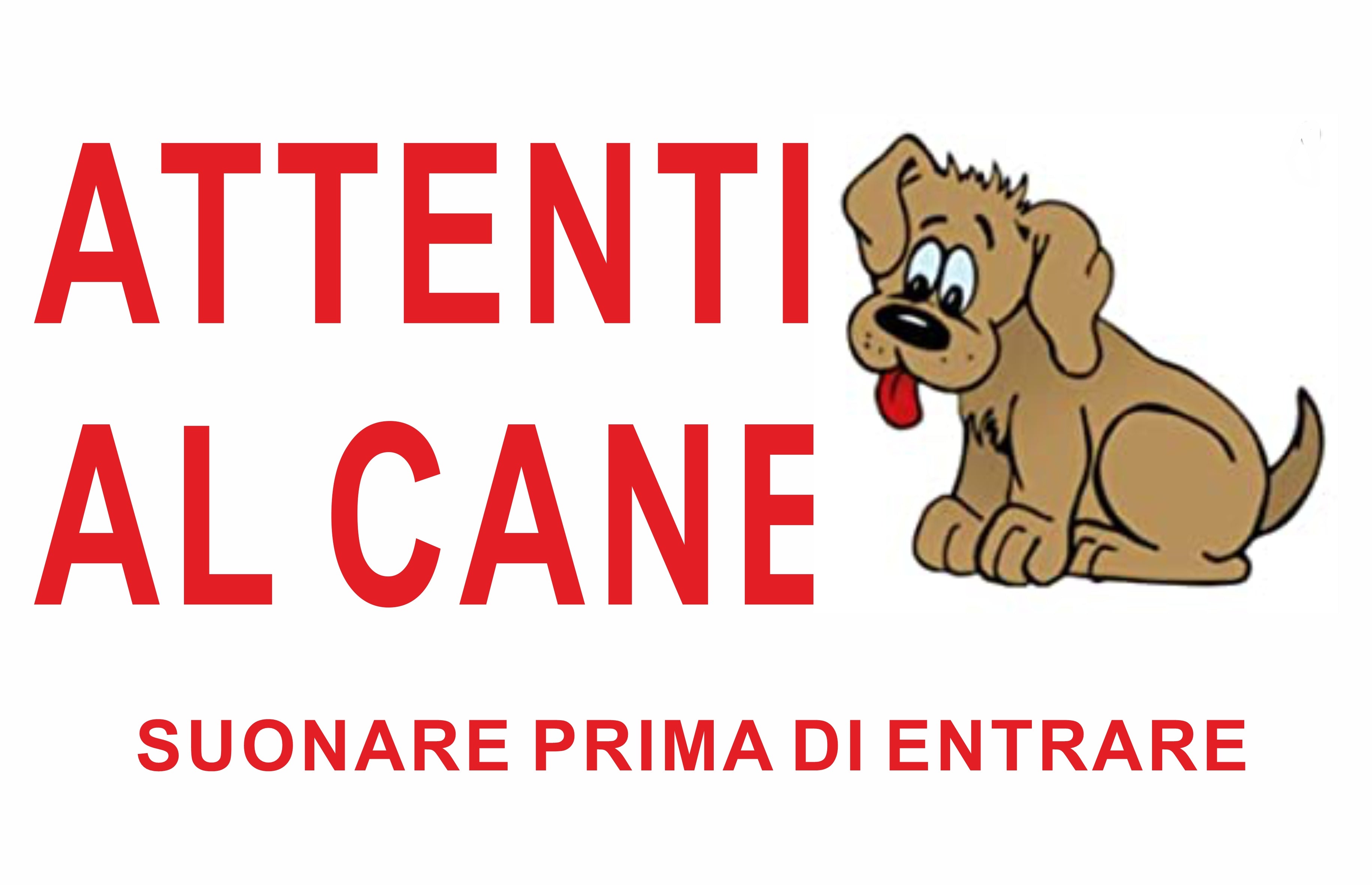 GLOBAL CARTELLO SEGNALETICO - Attenti al cane, SUONARE PRIMA DI ENTRAR ...